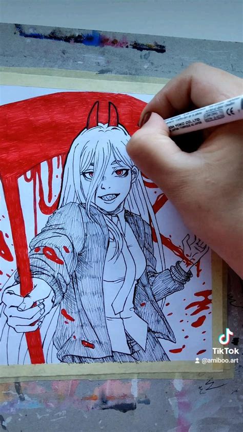 Chainsawman Power With Her Sythe Drawing Anime Drawings Manga Art