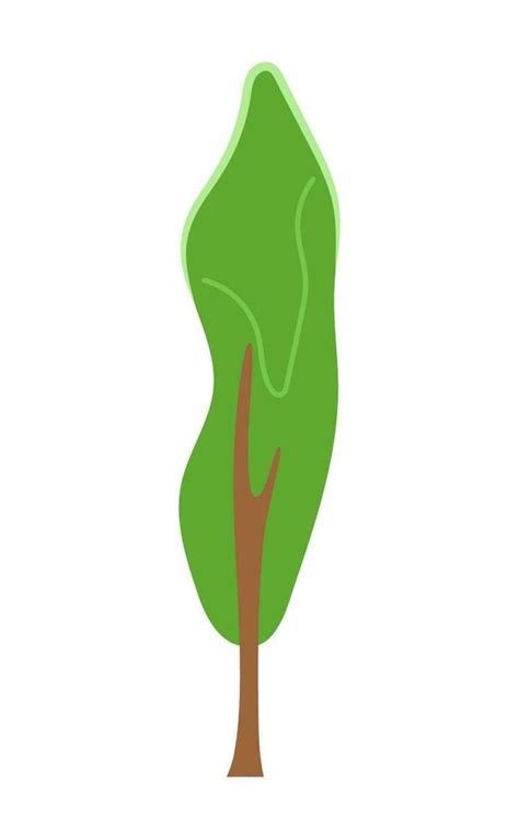 Single Park Tree Semi Flat Colour Vector Object Tall Decorative Plant Editable Cartoon Clip