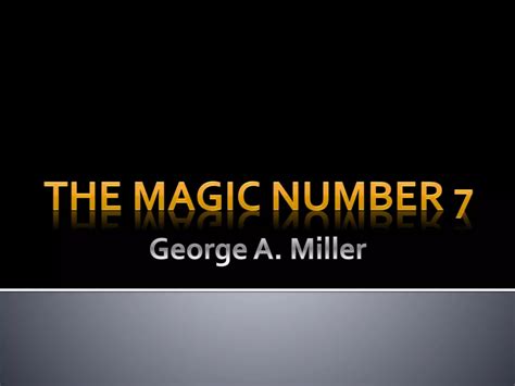 magic number 7 pptx