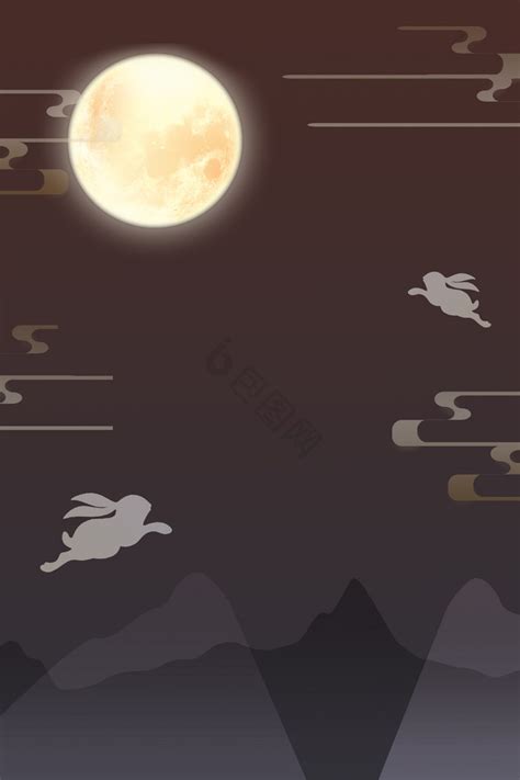 中秋节兔子月亮模板 包图网
