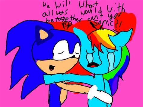 Sonic And Rainbow Dash Kiss Sonic And Rainbow Dash Kiss