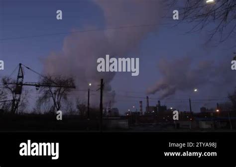 Smokes The Plant Large Scale Polluting Production Metallurgical
