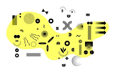 다재다능한 트렌디한 하프톤 기하학적 하프톤 모양 세트 디자인 웹 잡지 빈티지 광고 상업 배너 포스터 전단지 광고판 판매를 위한