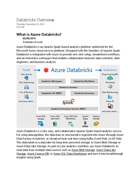 Azure Databricks Overview Download Free Pdf Apache Spark Microsoft Azure