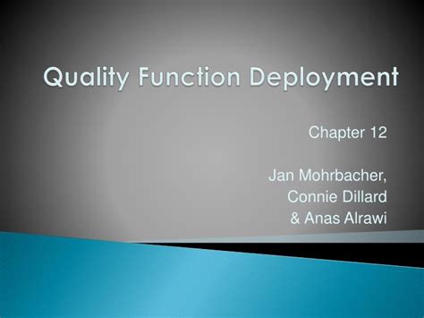 Ppt Quality Function Deployment Powerpoint Presentation Free Download Id 1870406