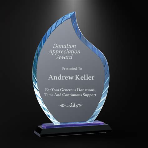 Blue Glass Flame Accent On Blue And Black Base Desert Edge Laser