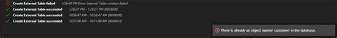 When External Tables Fail To Create No Information Is Given · Issue 8998 · Microsoft