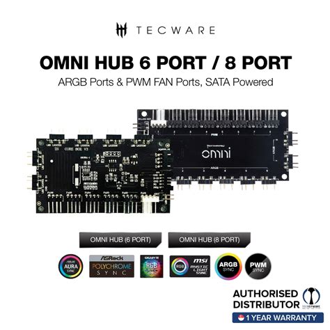 TECWARE Omni Hub 6 Omni Hub 8 Ports PWM ARGB Hub SATA Powered Shopee Singapore