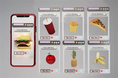 Supermarché En Ligne Menu De Restaurant Dans Une Application Mobile