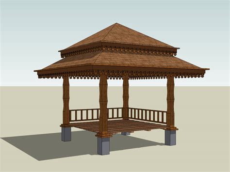 Asian Style Gazebo Design Sketchup 3d Model Skp File Download Sketchupbox