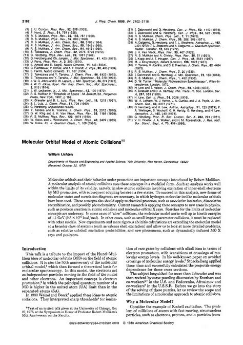Pdf Molecular Orbital Model Of Atomic Collisions Dokumentips