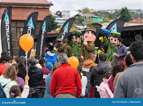 Diverse Group Of People During The 96th Anniversary Of Carabineros De Chile Editorial Stock