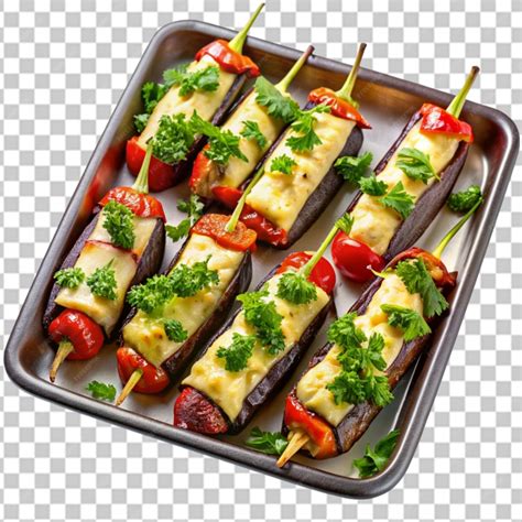 Premium Psd Eggplant Kebab Tray With Chease Raw Turkish Food