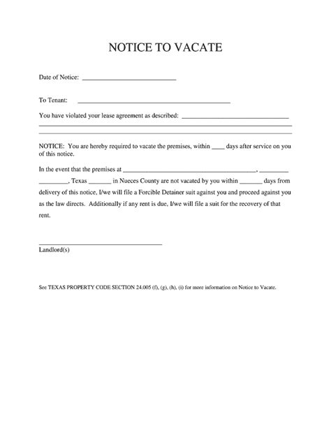 Printable Texas Eviction Notice Template Printables Template Free