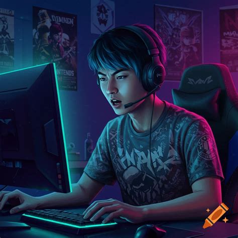 person with colorful hair and glasses happily typing on a keyboard with