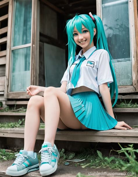 Hatsune Miku In An Abandoned House Stable Diffusion Online