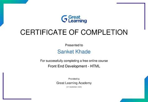 Sanket Khade On Linkedin Devlopment Html Greatlearning