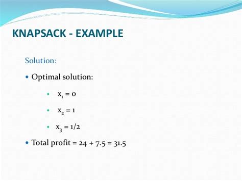 Greedy Algorithm Knapsack Problem