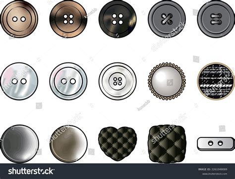 sewing buttons flat sketch vector illustration stock vector royalty
