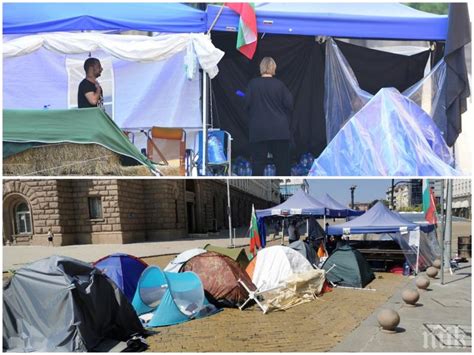 САМО В ПИК Ето ги празните палатки на незаконните блокади в София точно 7 кибици ги пазят в