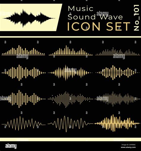 Sound Waves Icon Set Music Sound Wave Equalizer Vector Design Collection Vector And
