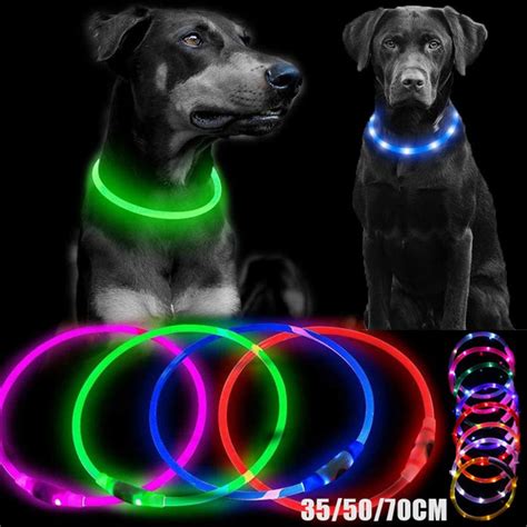 2 Styles Led Dog Collar Light Usb Rechargeable Light Up Collars
