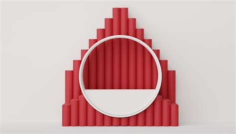 최소한의 기하학적 모양 디자인으로 3d 디스플레이 연단 모형 및 제품 프레젠테이션을 위한 렌더링 장면 0명에 대한 스톡 사진 및