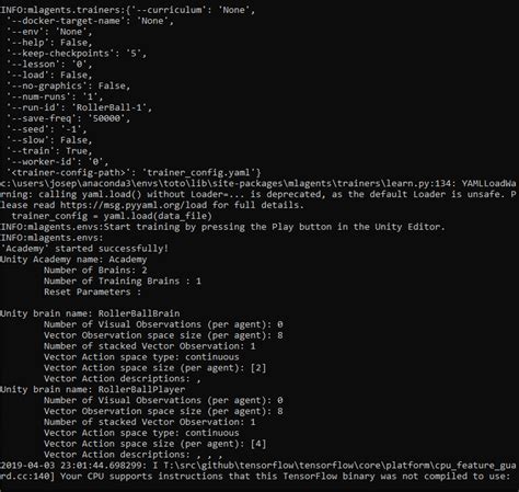 Rollerball Agent Does Not Move When Training · Issue 1888 · Unity
