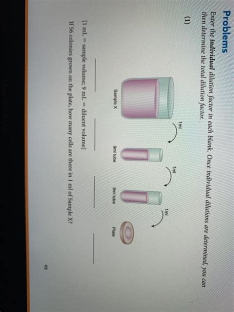 Solved Problems Enter The Individual Dilution Factor In Each