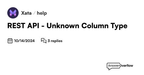 Rest Api Unknown Column Type Xata