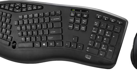 Adesso Trueform Wireless Ergo Keyboard And Optical Wkb 1600cb