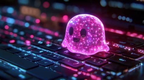 Digital Ghost On Keyboard Stock Illustration Illustration Of Glowing 366275742