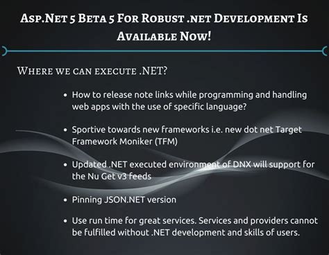 Aspnet 5 Beta 5 Powerful Features For Robust Net Development
