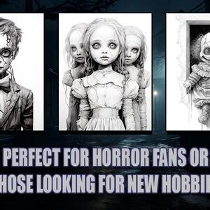 Haunted Dolls Grayscale Colored Pencil Coloring Book Download