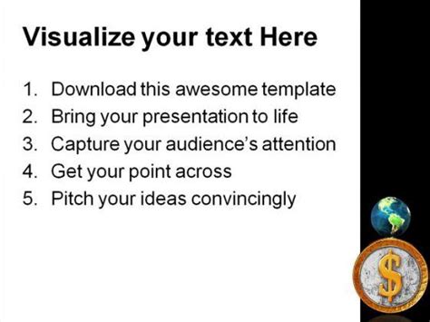 Golden Coin With Reflectoin Globe Powerpoint Templates And Powerpoint