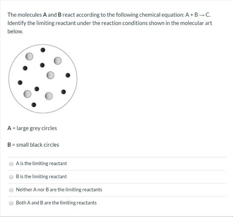 solved the molecules a and b react according to the