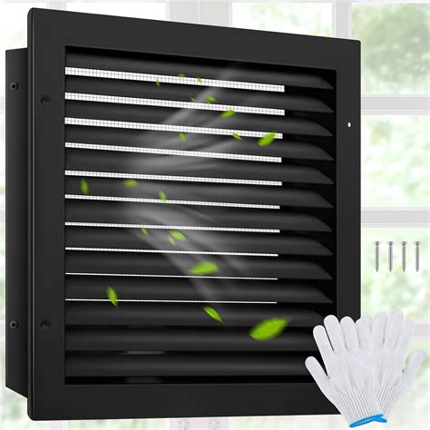 Hicarer 12 X 12 Black Aluminum Gable Vent With Screen Alloy Wall