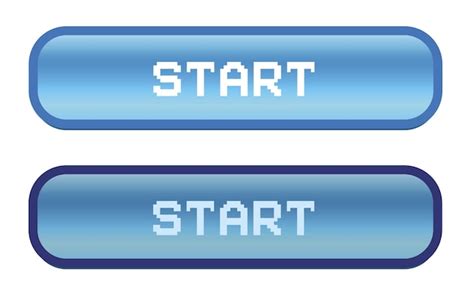Premium Vector Blue Start Button Vector