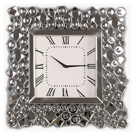 Acme Kachina Wall Clock In Mirrored And Faux Gem