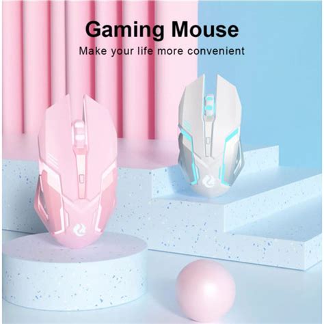 Jual Mouse Gaming Pink Led Usb Gaming Mouse Led Wireless Dpi Merah Muda Kota Surabaya