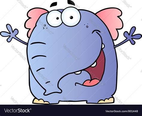 Excited Purple Elephant Royalty Free Vector Image