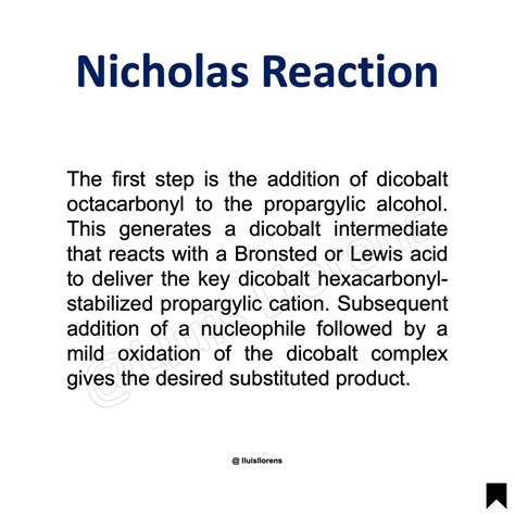 Nicholas Reaction Nrochemistry