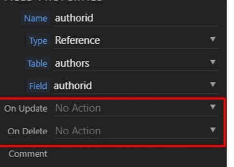 Where Can I Find On Delete Properties Of A Database Reference Field