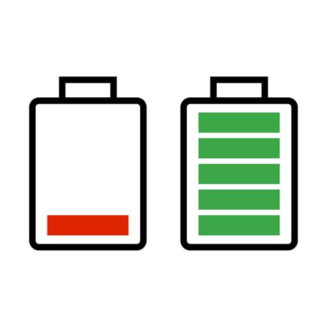 Low Remaining Battery And Full Battery Icon Set Vector 26530014 Vector Art At Vecteezy
