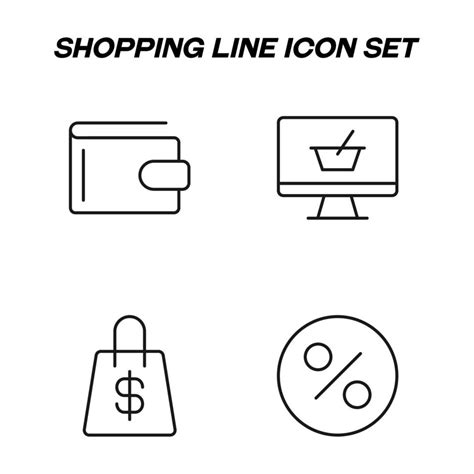 Minimalistic Outline Signs Drawn In Flat Style Editable Stroke Vector