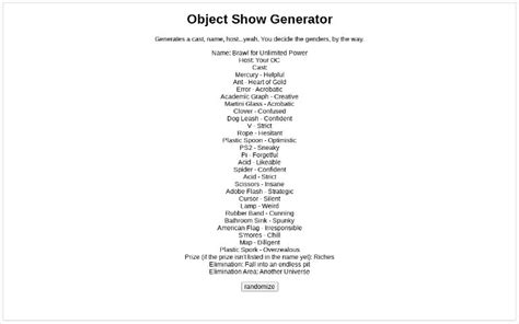 Object Show Generator