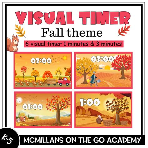 Fall Classroom Timer Videos 1 Minute And 3 Minute Autumn Animated