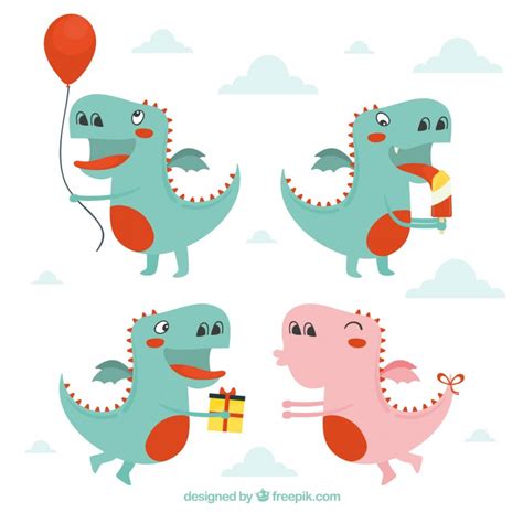 دانلود وکتور مجموعه شخصیت‌های کارتونی اژدها دانلود رایگان فایل لایه باز، Psd، وکتور، لوگو و موکاپ