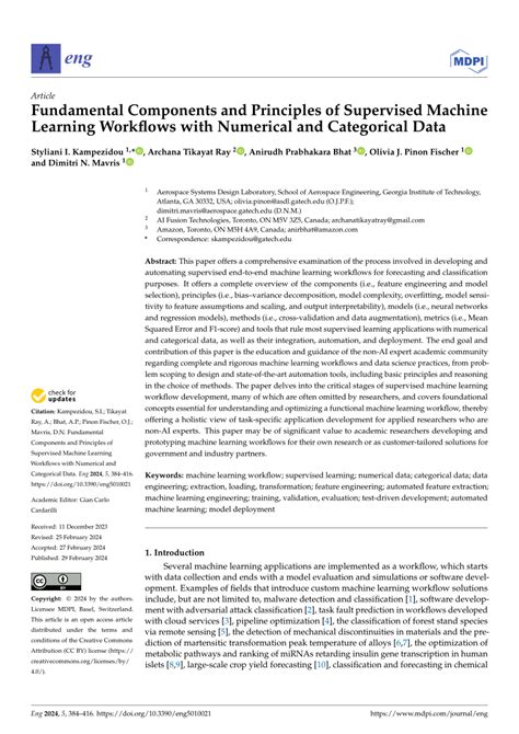 PDF Fundamental Components And Principles Of Supervised Machine Learning Workflows With