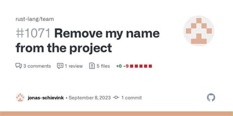 Remove My Name From The [rust] Project R Rust